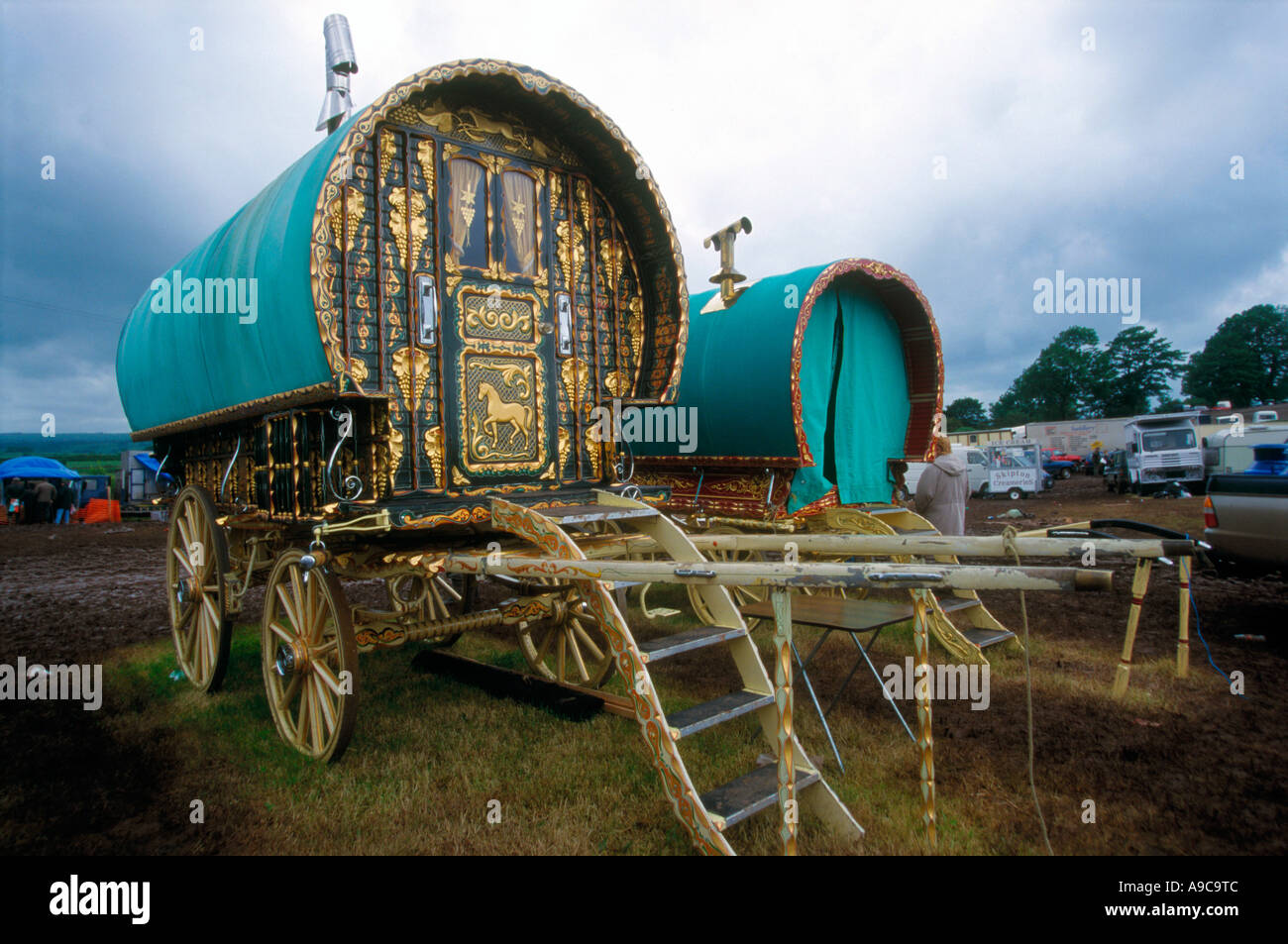 Caravan Appleby gypsy horse fair England Stock Photo - Alamy
