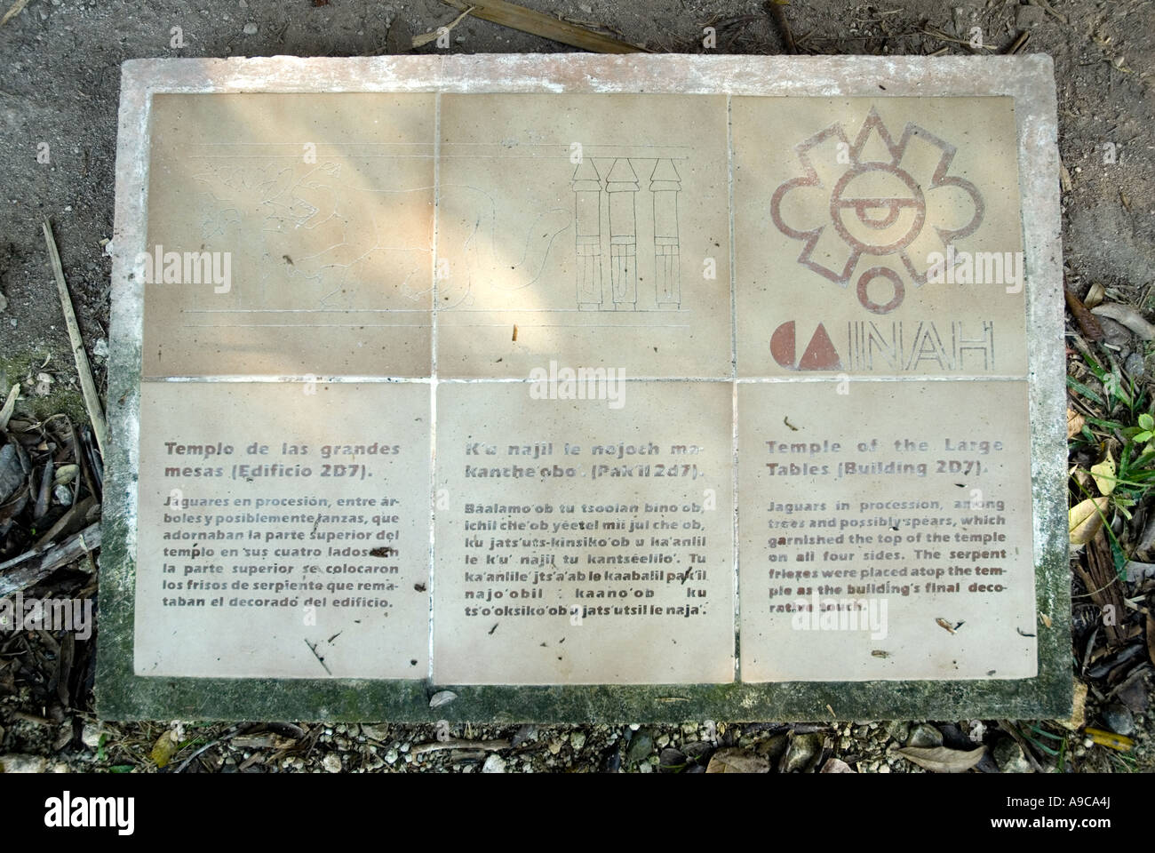 Chichen Itza Yucatan temple sign Mexico Stock Photo - Alamy