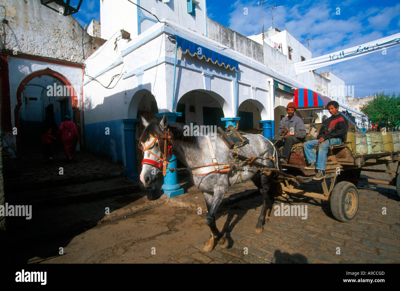 Horse cart riding in Larache spanish style architect architecture north ...