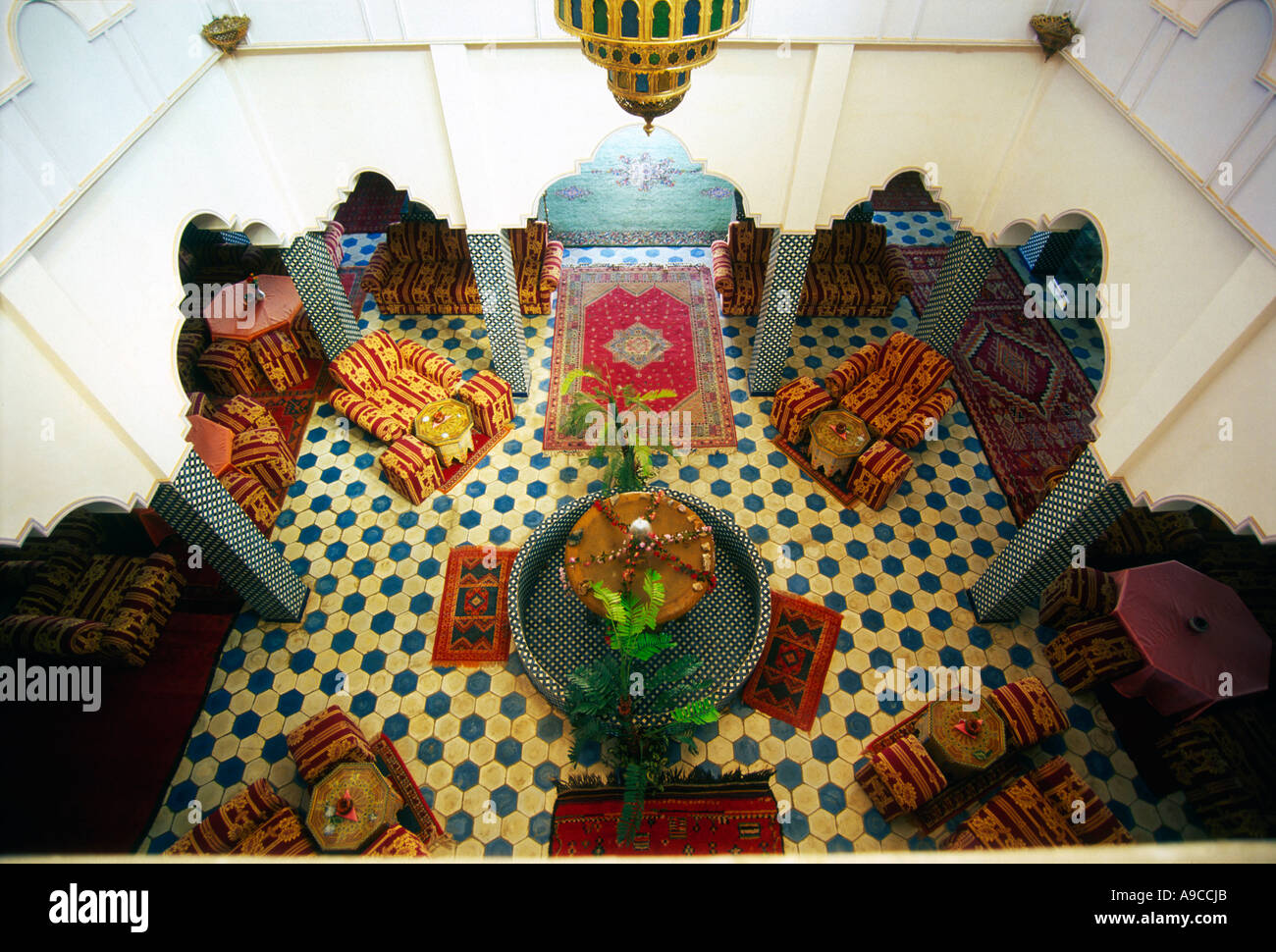 Hotel lobby arabic architect Morocco Stock Photo - Alamy