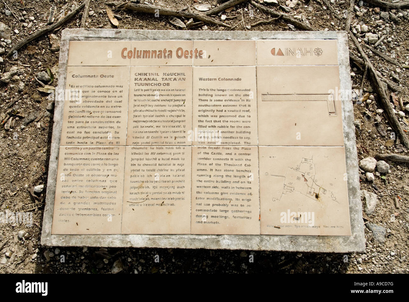 Chichen Itza Yucatan columns east sign Mexico Stock Photo - Alamy