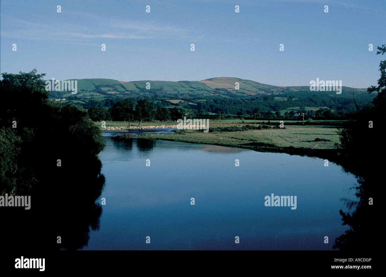 River Tywi at Dusk Tywi Valley Llangadog Stock Photo - Alamy