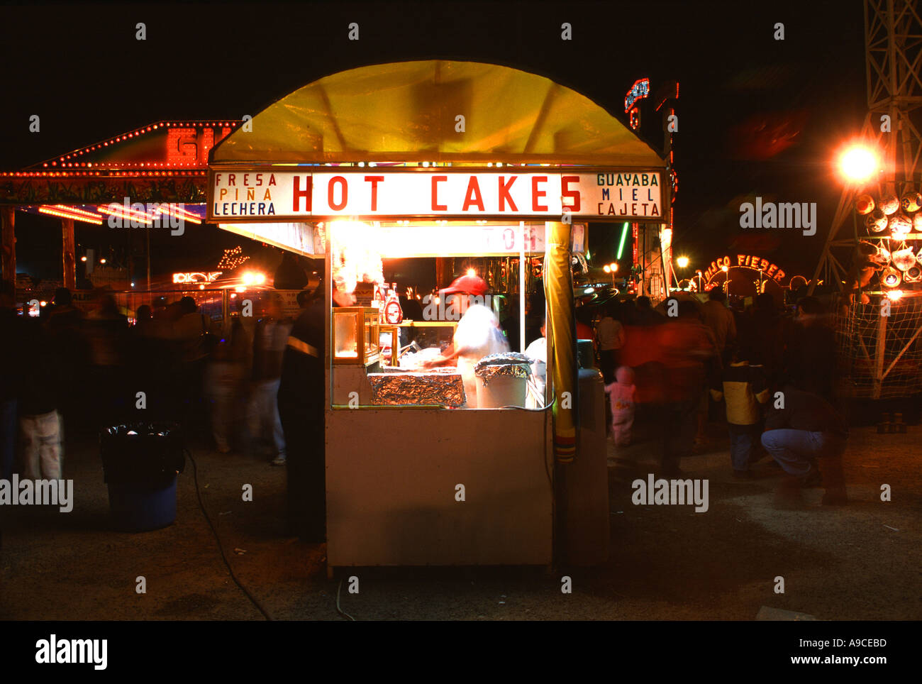 traditional hot cake stall queretaro state fair mexico maple syrup ...