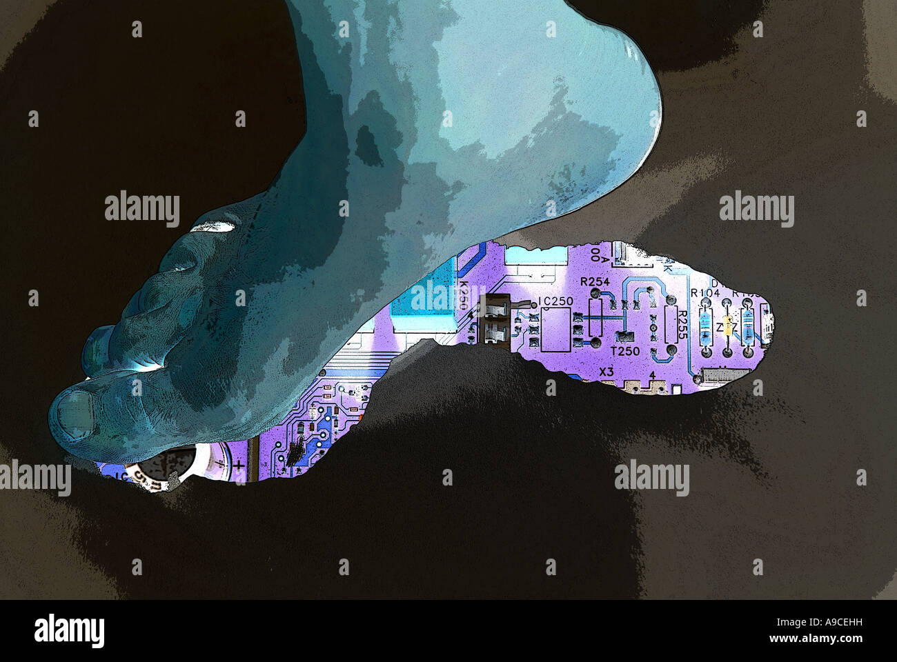 Electronic footprint concept Stock Photo - Alamy