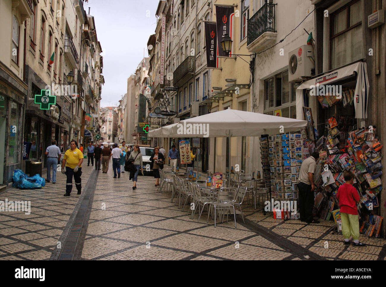 View of lively busy boulevard characteristic architecture white ...