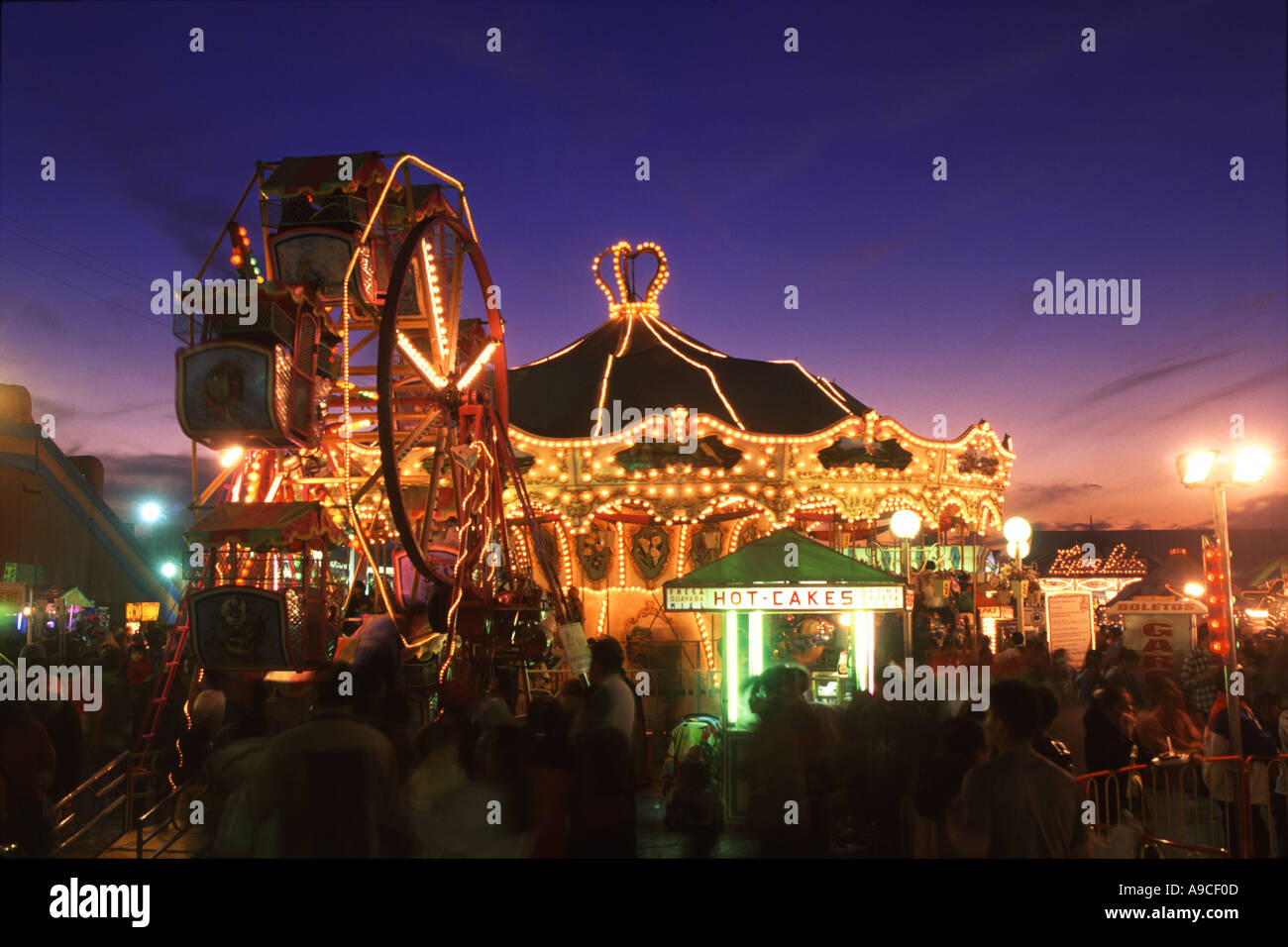 fair photo of queretaro state mexico fairground with carousel and big ...