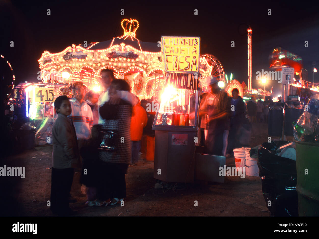 kiosk in fairground Queretaro state fair churros snacks food carnival ...
