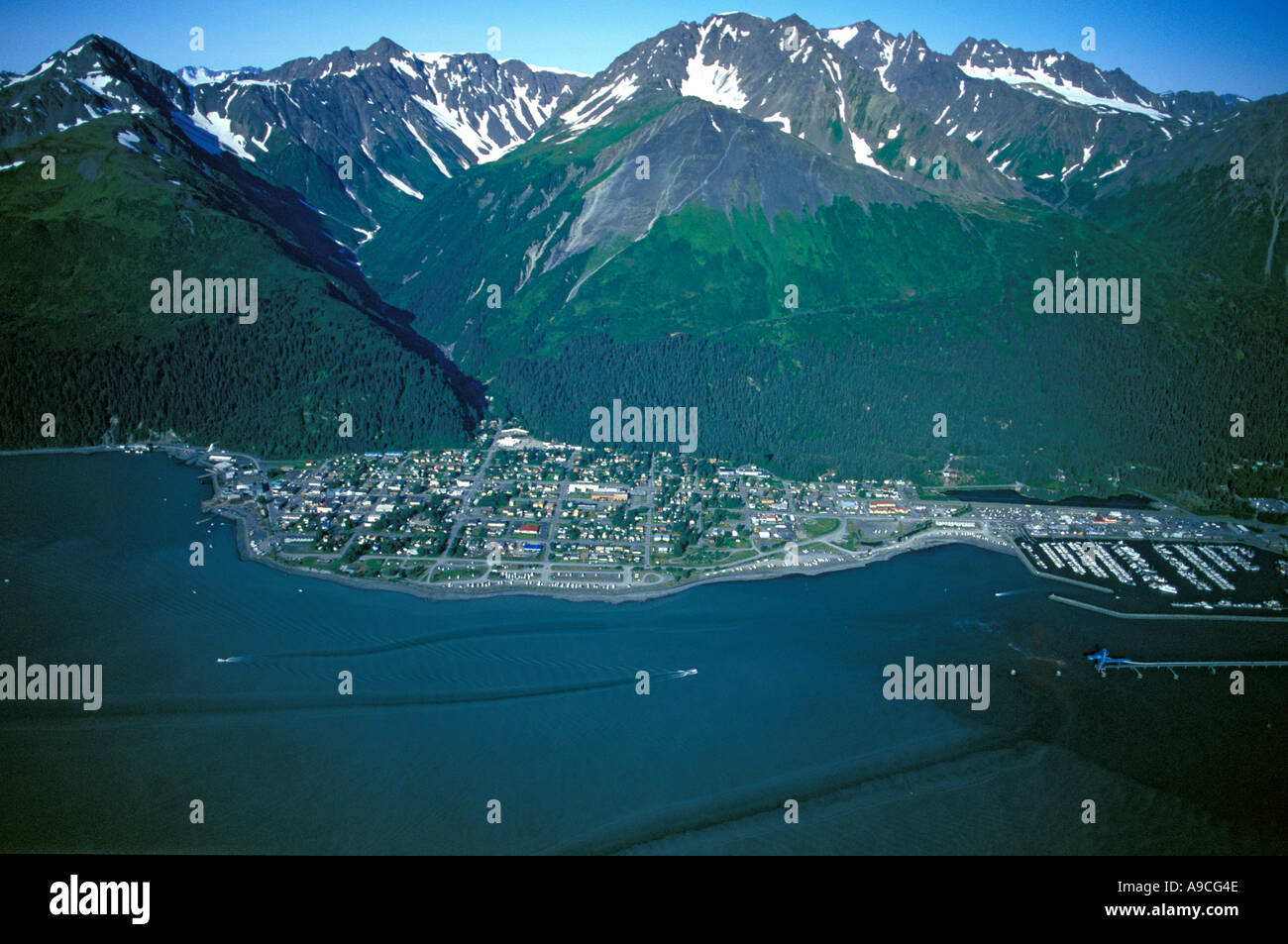Aerial view of Seward Alaska Stock Photo - Alamy