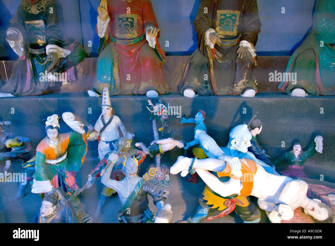 CHINA BEIJING Grotesque statues depicting various sins of the Buddhist ...