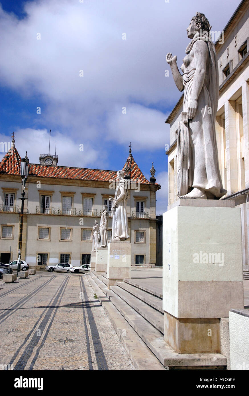 View of the magnificent building of the University Coimbra ...