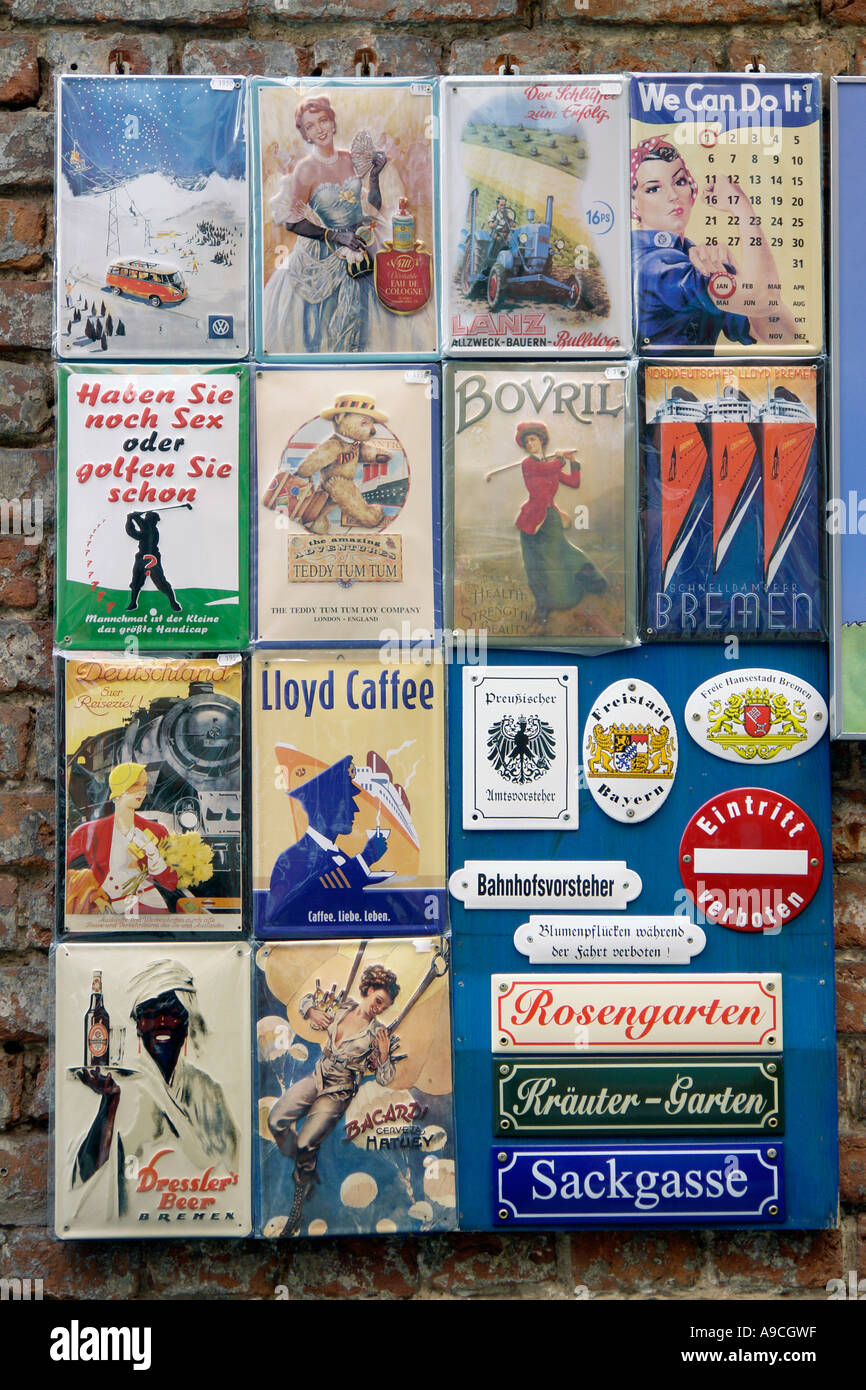 Nostalgic advertisement plate Stock Photo - Alamy