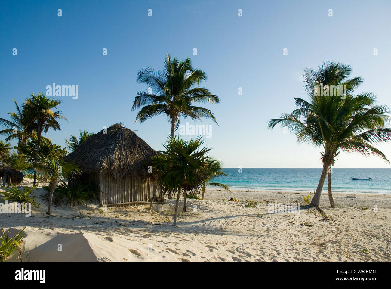 Tulum caribbean cabanas hut Stock Photo - Alamy