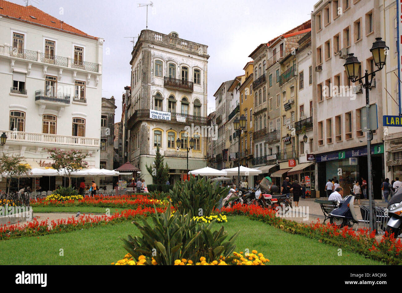 View of lively main square characteristic architecture white building ...