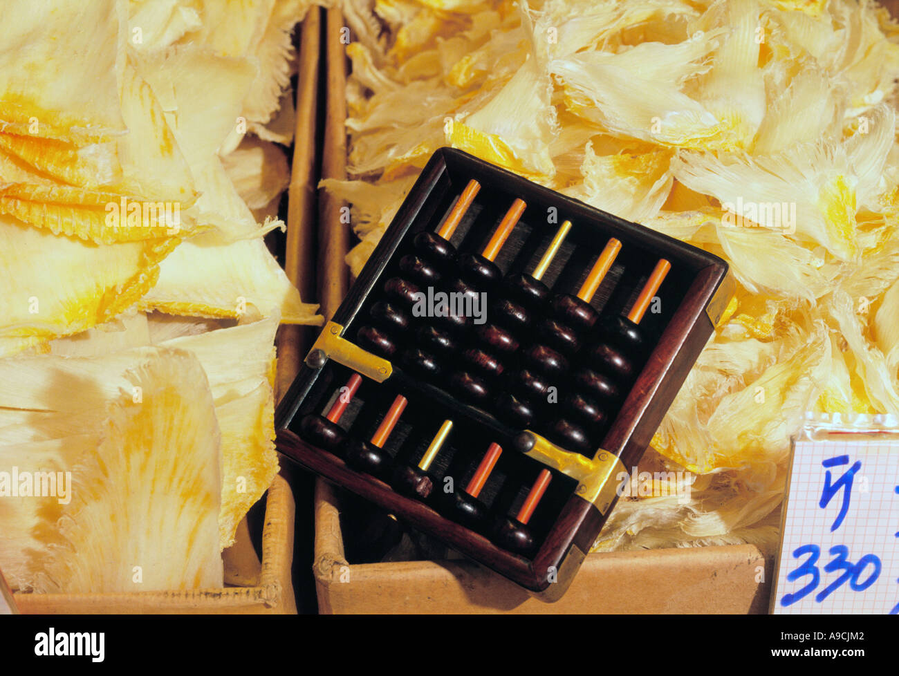 Shark fin abacus hong kong china Stock Photo - Alamy