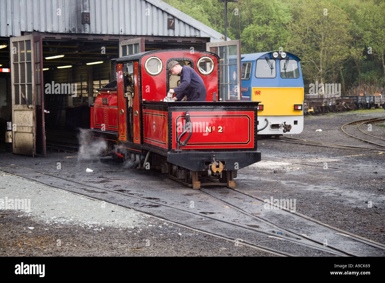 Prince narrow gauge steam train in North Wales at the Ffestiniog ...