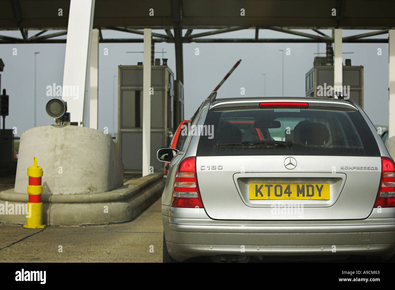 Booth at the start of a French Toll Road Péage autoroute, France ...