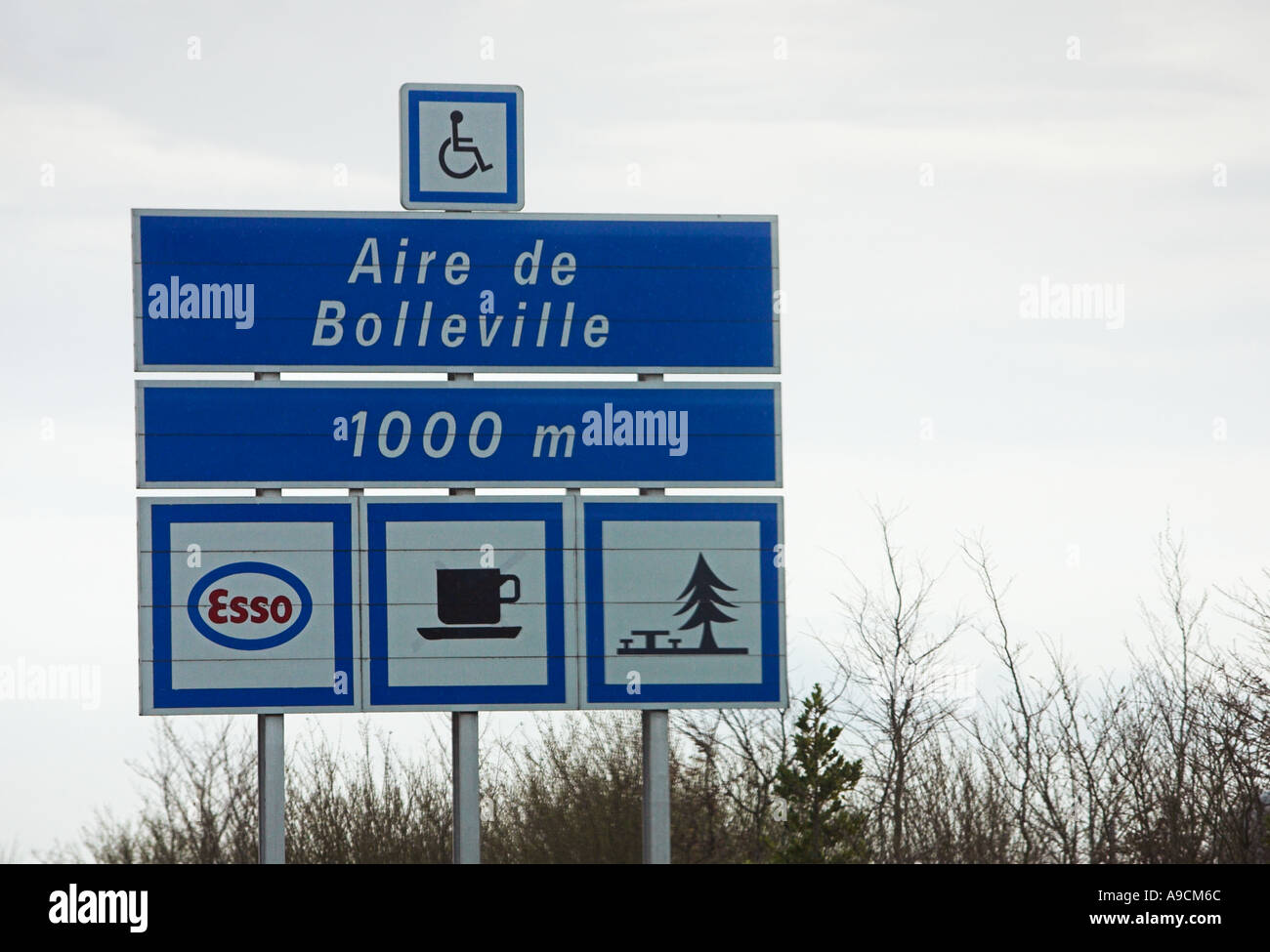 French autoroute motorway services sign France Europe Stock Photo - Alamy