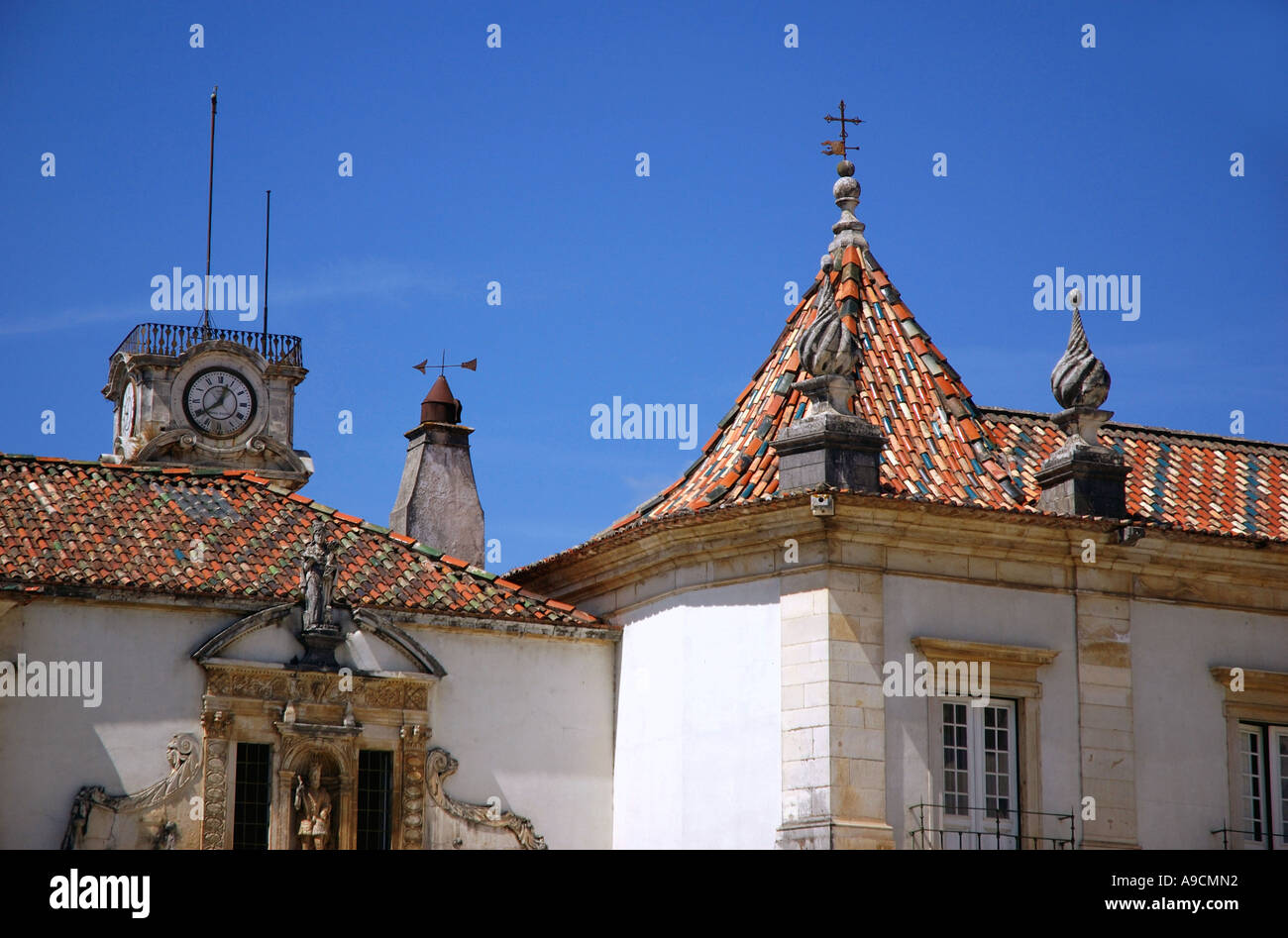 View of the magnificent building of the University Coimbra ...