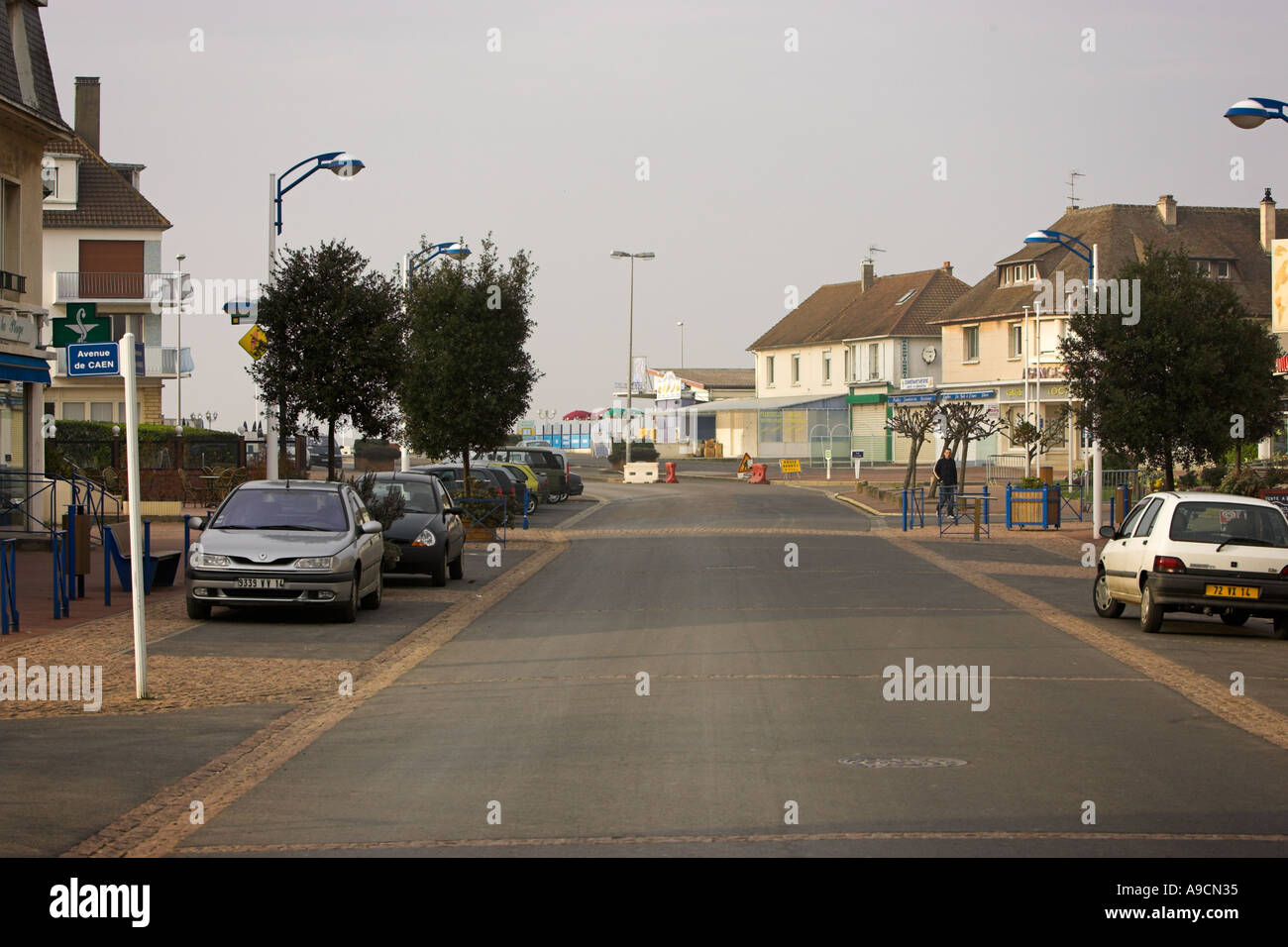 Main street Merville Franceville Plage a seaside town in Calvados ...