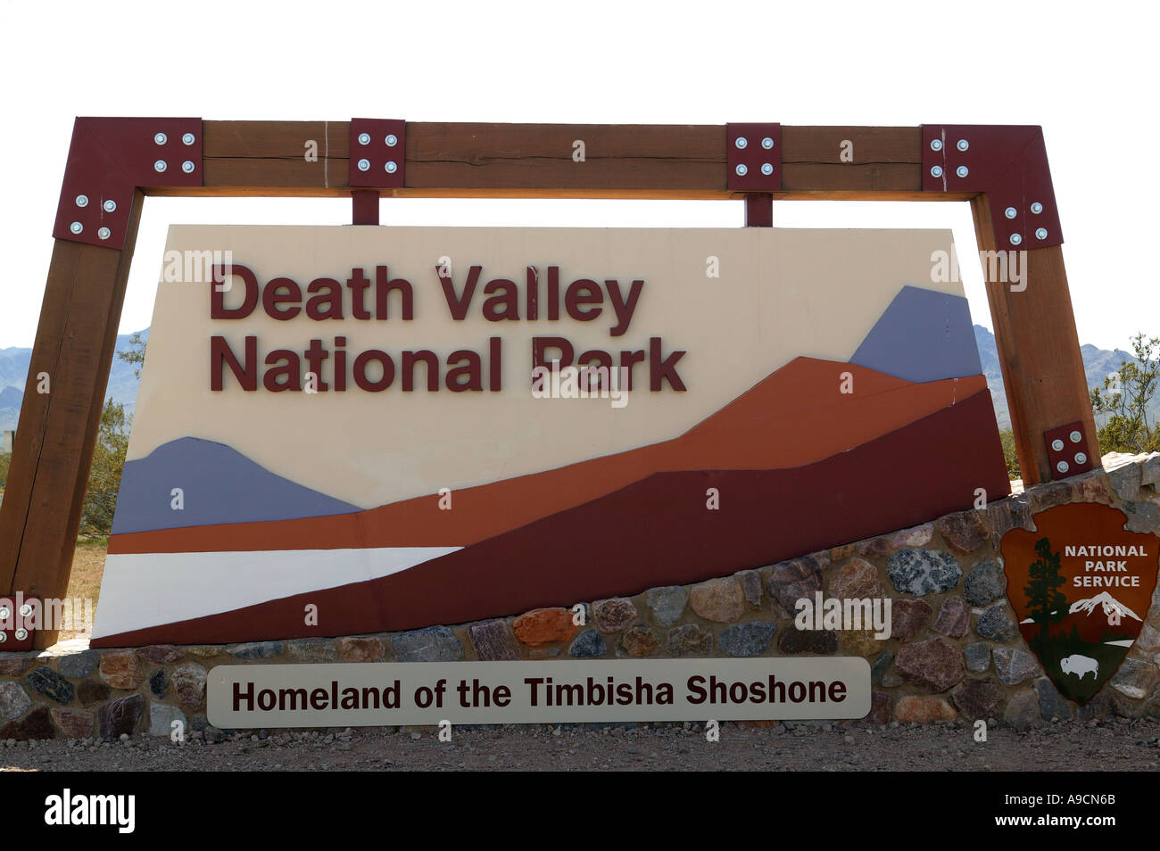 The sign for Death Valley National Park California Stock Photo - Alamy