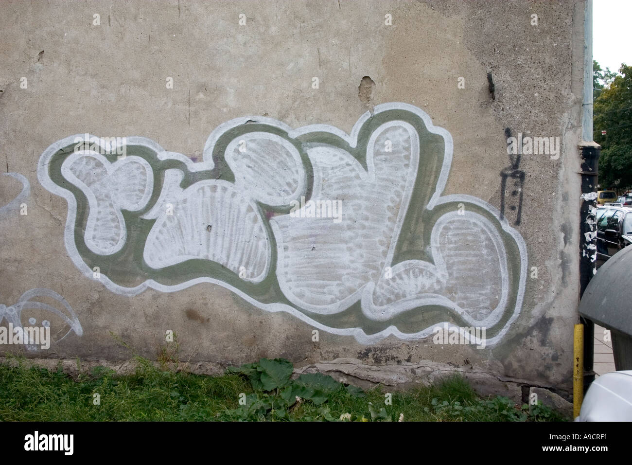 Graffiti on side of building near the Balucki Rynek Market. Lodz Poland ...