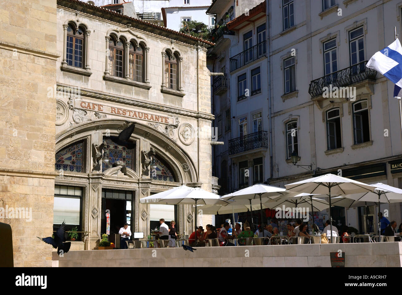 View lively square characteristic architecture old town elegant café ...