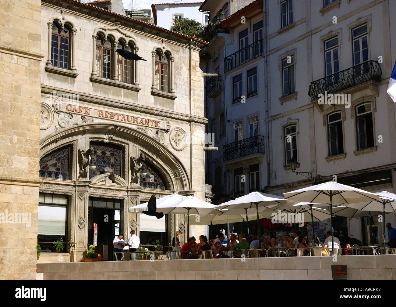 View lively square characteristic architecture old town elegant café ...