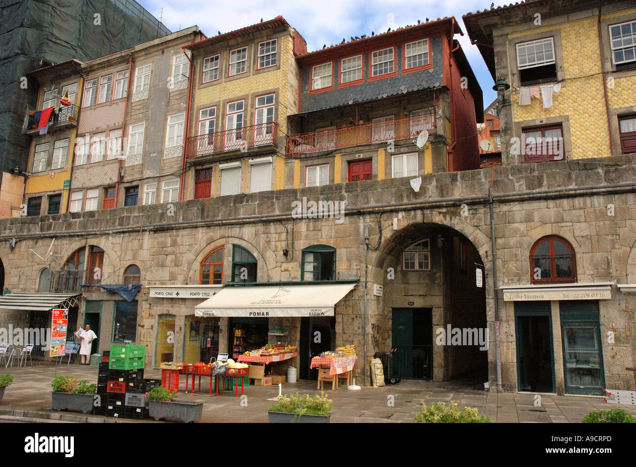 Magnificent architecture typical colourful building arch shop window ...