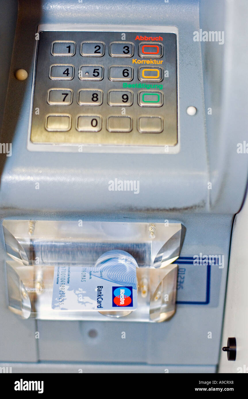 cash point with number keyboard Stock Photo - Alamy