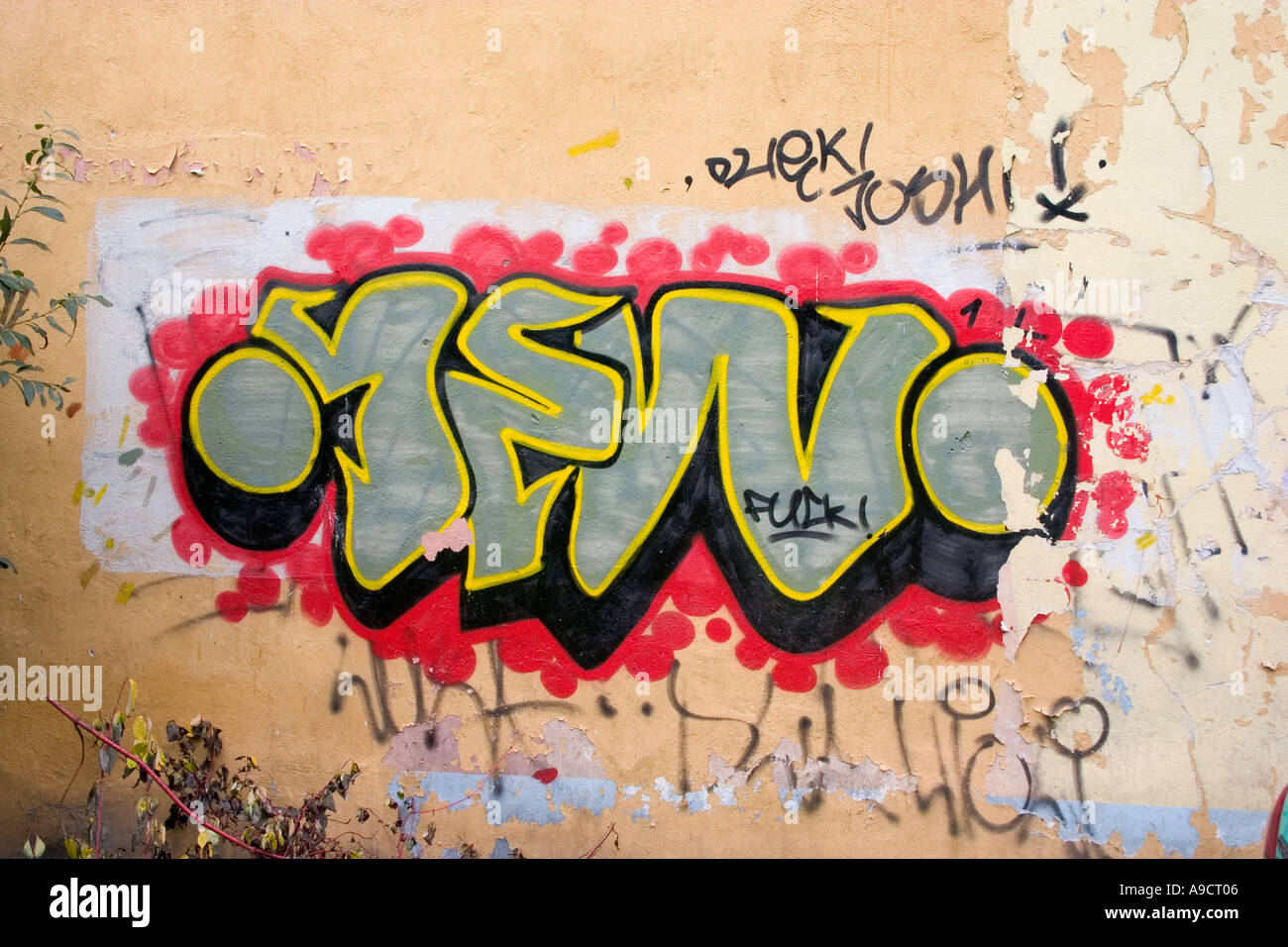 colorful graffiti on building wall. Lodz Poland Stock Photo - Alamy