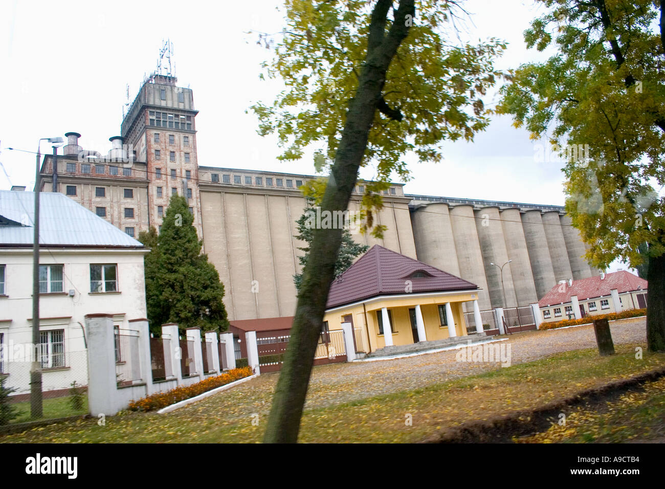 Grain storage elevators and office buildings. Rawa Mazowiecka Poland ...