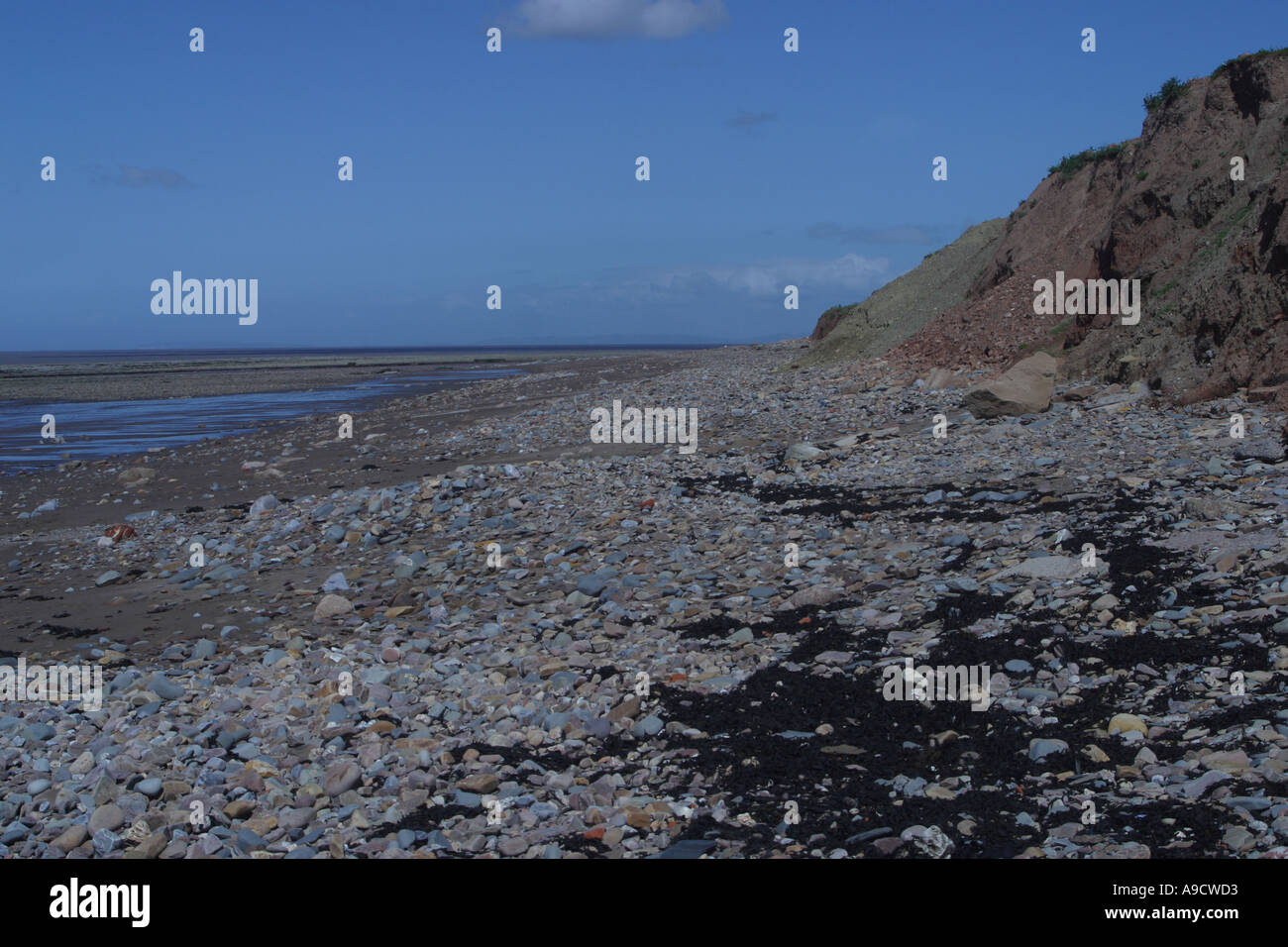 Beach at Doniford, an area famous for fossils. Bristol Channel ...