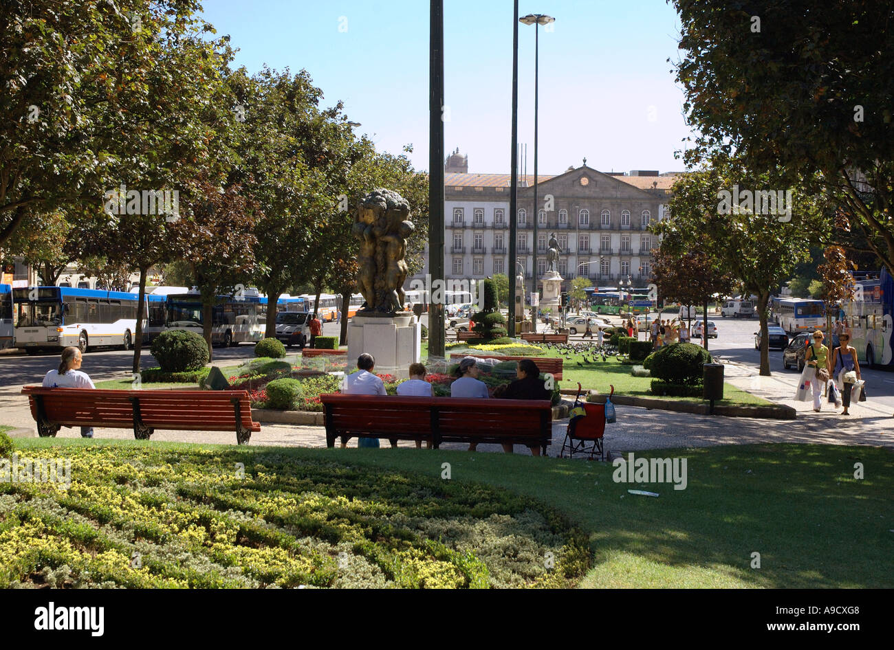 Panoramic view magnificent lively main square old town centre park ...