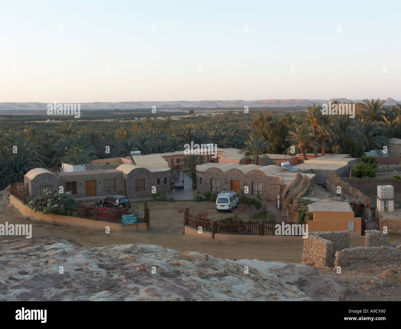 The Old Oasis hotel complex in Bawiti Bahariya oasis Western Egypt ...