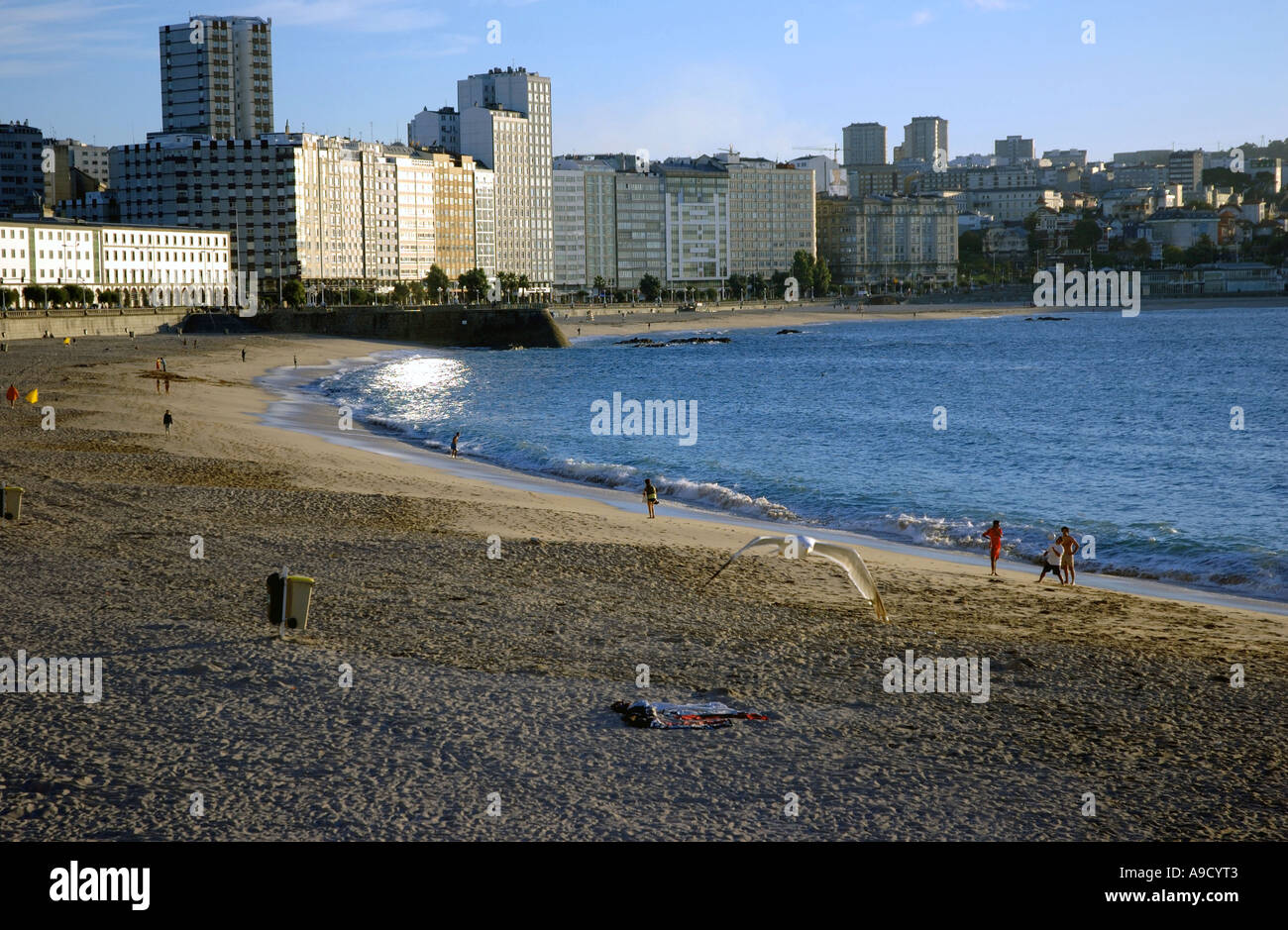 View of the seafront and beach of La Coruña A Coruna Corunna Corunha ...