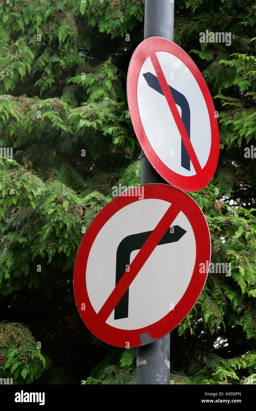 no left right turn sign Stock Photo - Alamy
