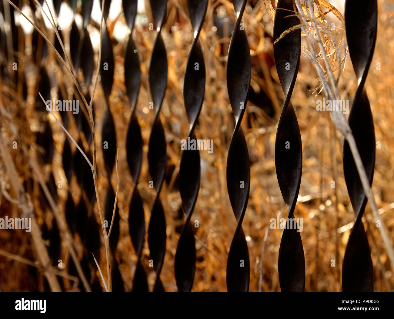 twisted metal fence Stock Photo - Alamy
