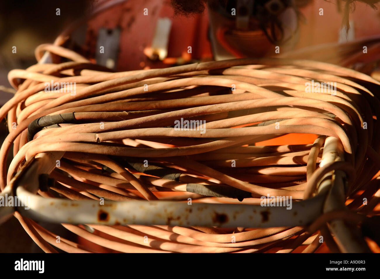 coil of discarded electrical wire Stock Photo - Alamy