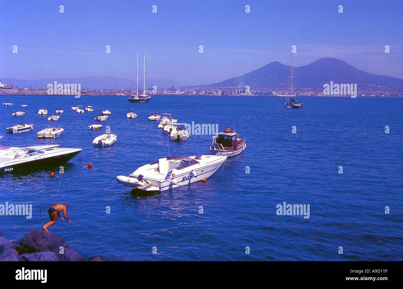 Bay of Naples Gulf Napoli Mount Vesuvius Monte Vesuvio Volcano Vulcan ...