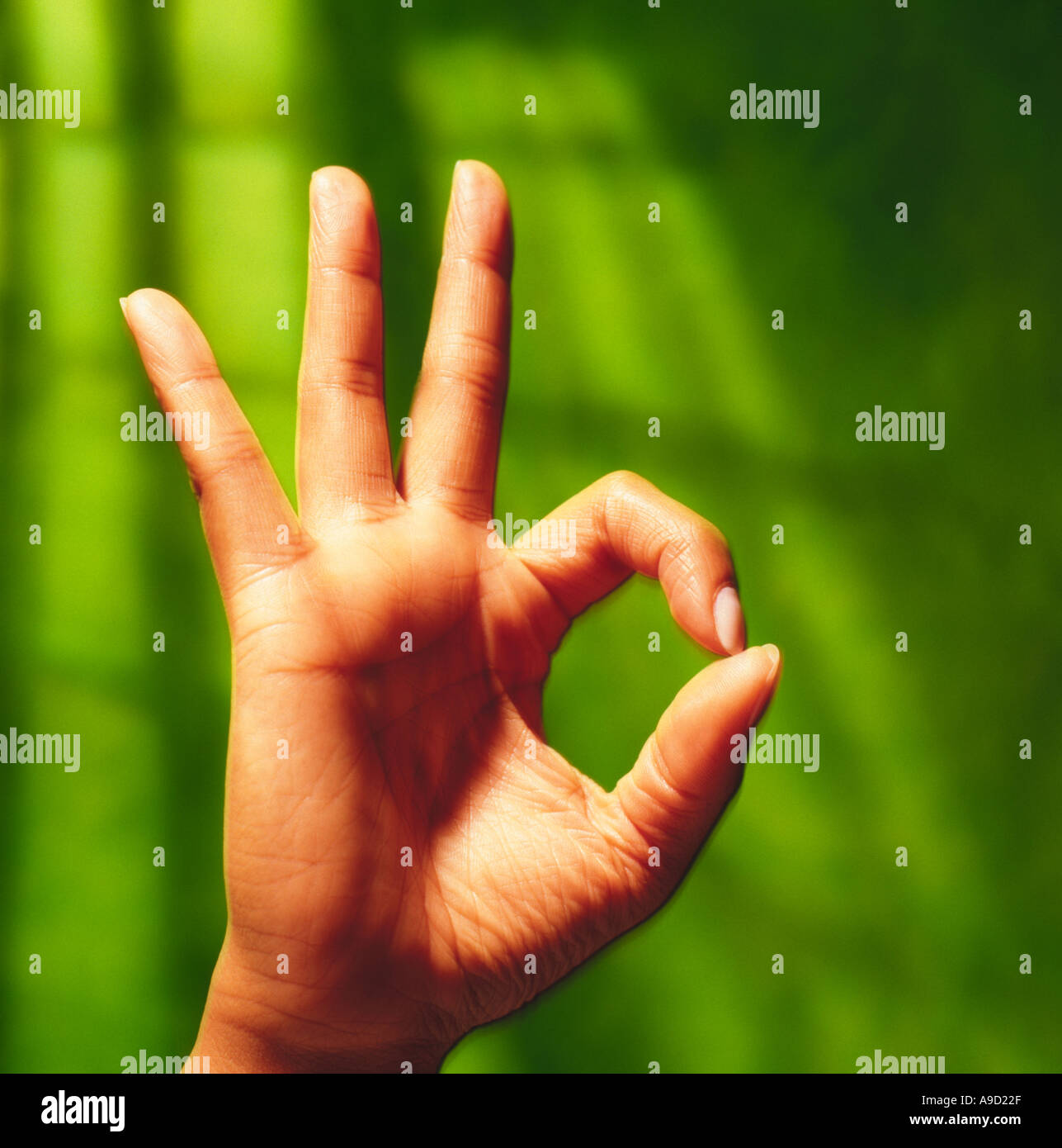 Hand sign ok Stock Photo - Alamy