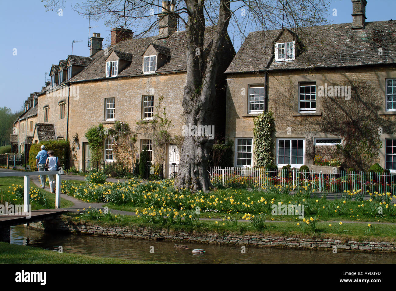 Lower Slaughter Gloucestershire in the Cotswolds Limestone cottages ...
