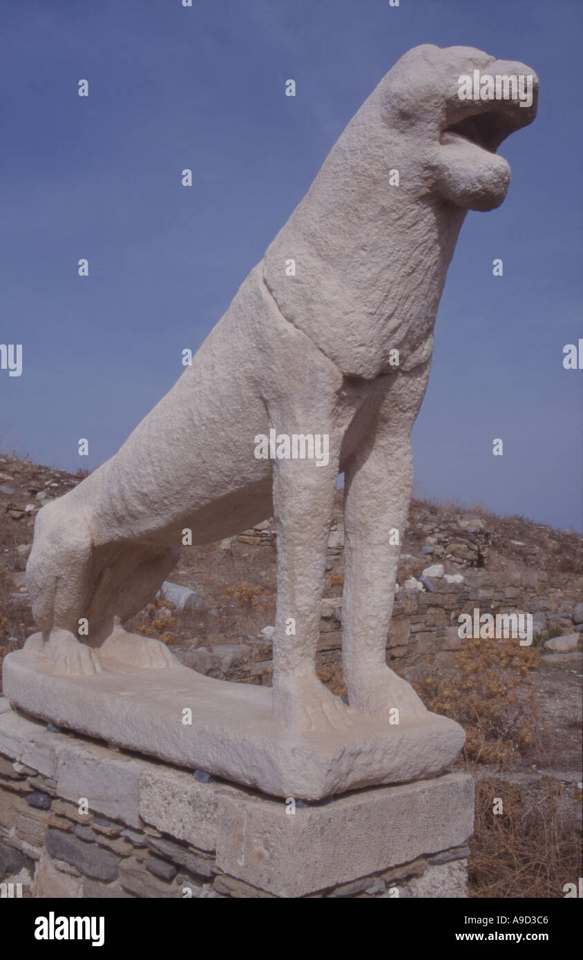 Greece The lion of Delos Stock Photo - Alamy