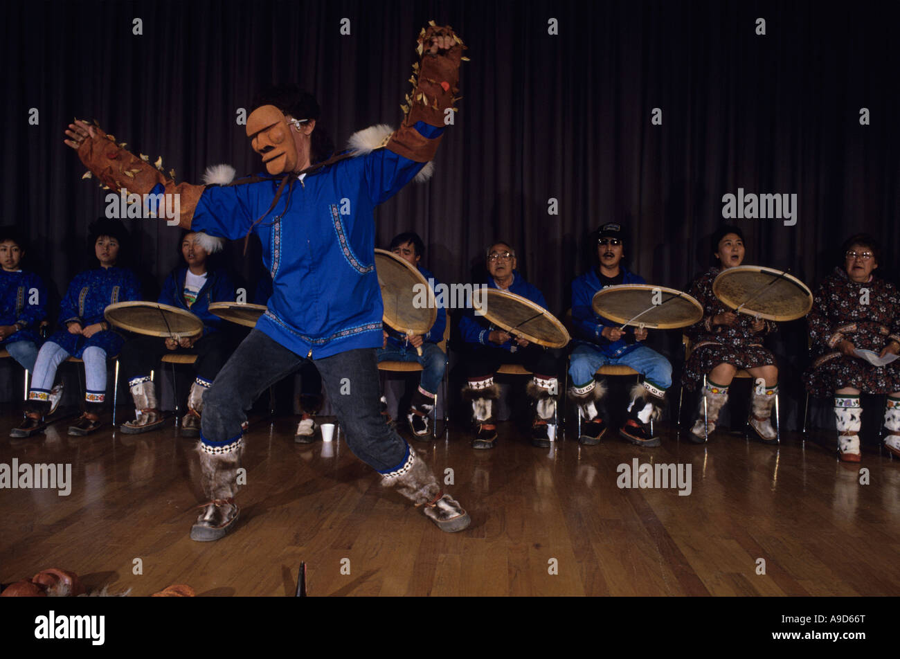 USA Alaska King Island Native dance group performs traditional Eskimo ...