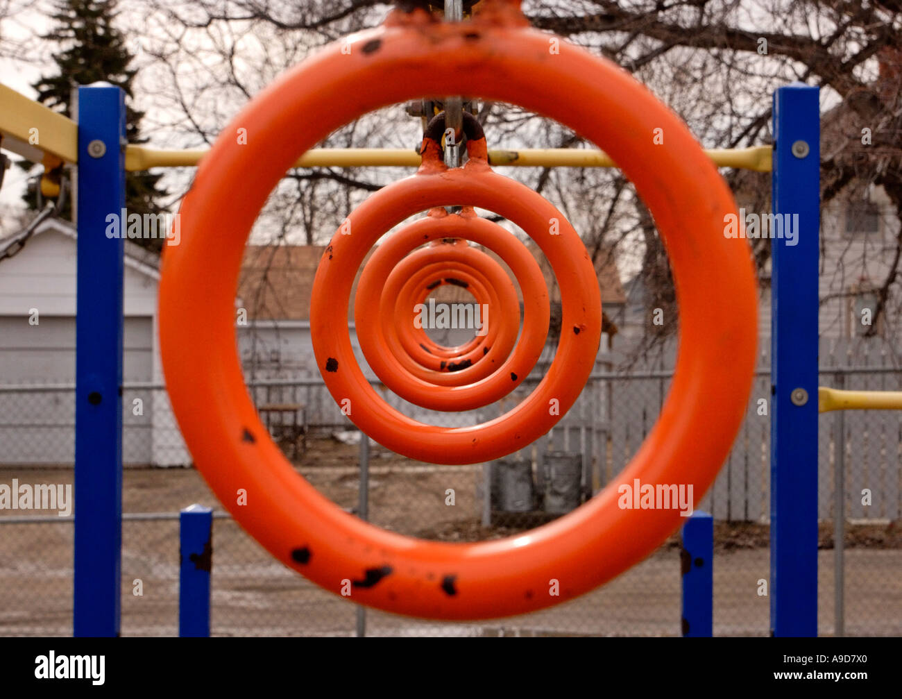 Monkey rings in a Moose Jaw park in scenic Saskatchewan Canada Stock ...