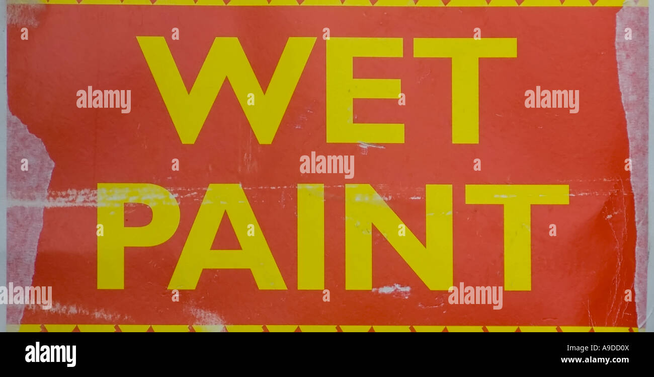 wet paint sign Stock Photo - Alamy