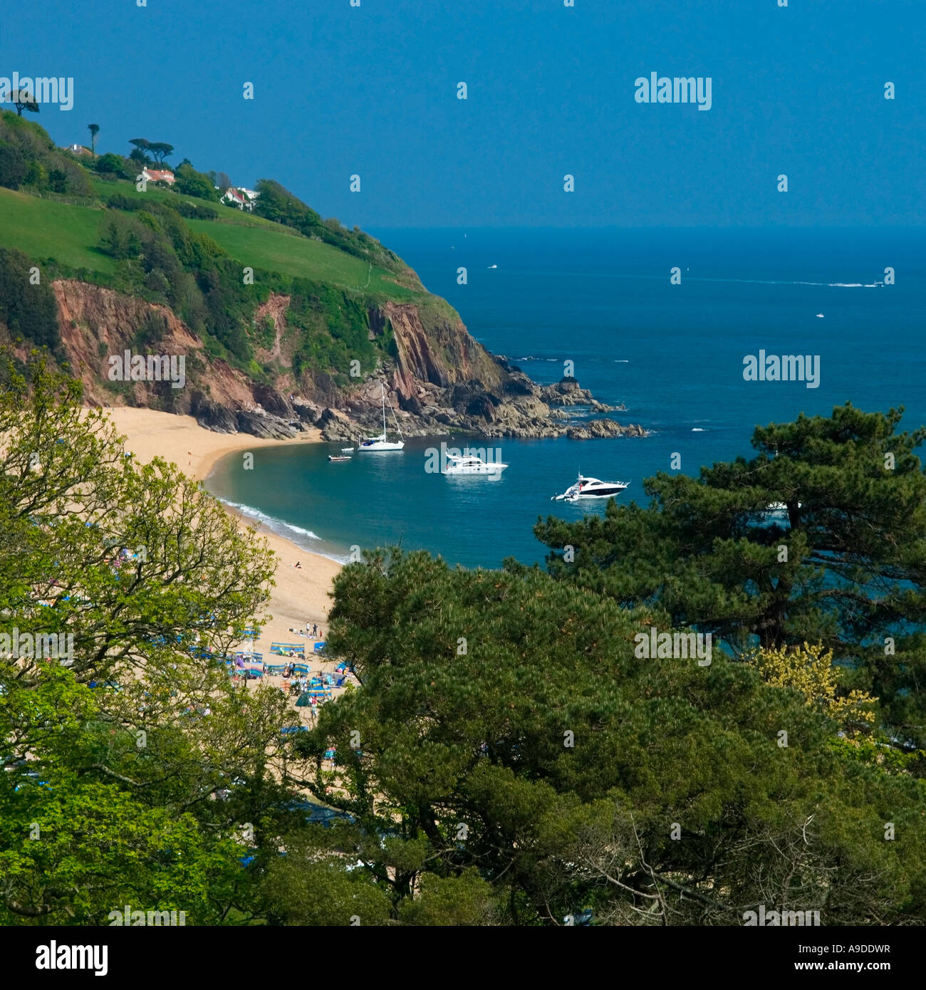 Blackpool Sands seen from South West Coast Path Blackpool Devon England ...