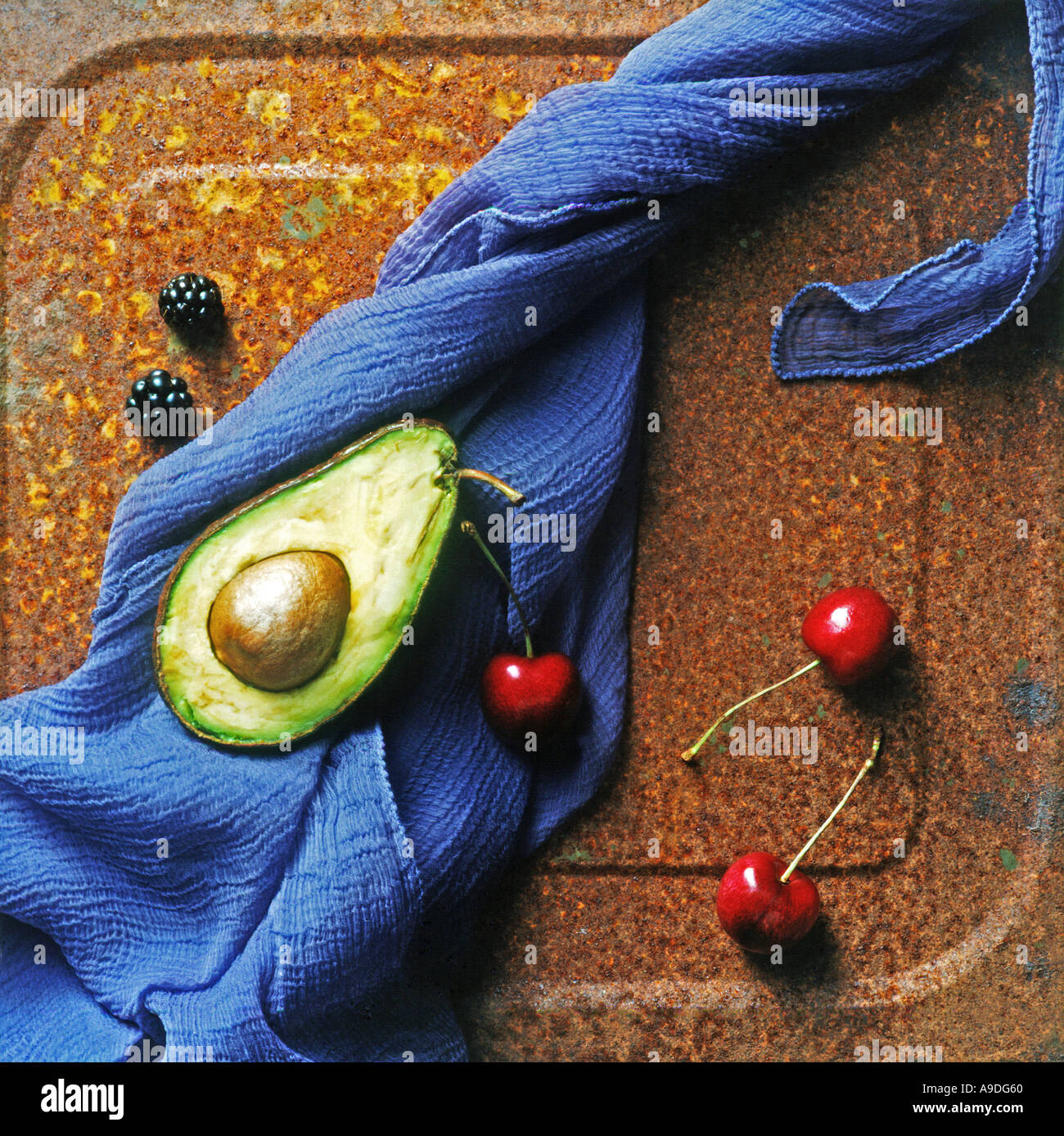 Fruit still life on rust Stock Photo - Alamy