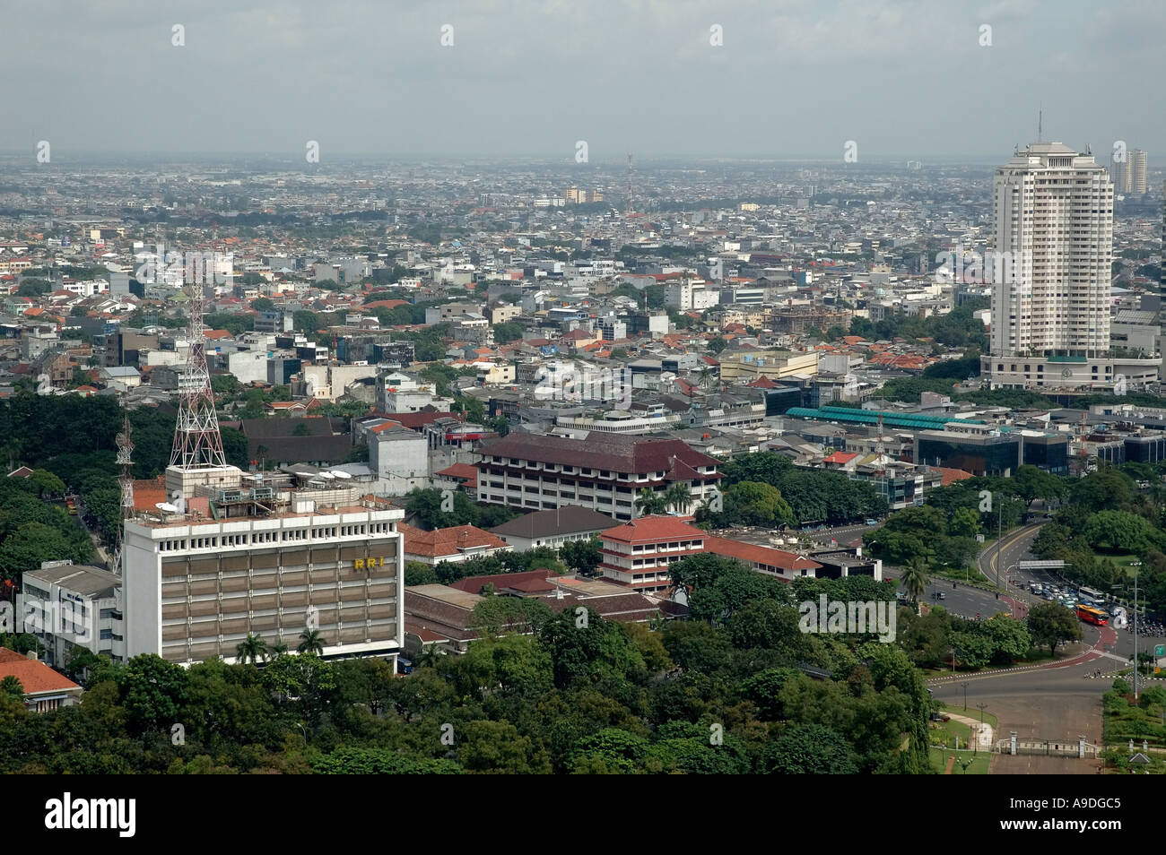 View over north-west Jakarta from Monas Stock Photo - Alamy