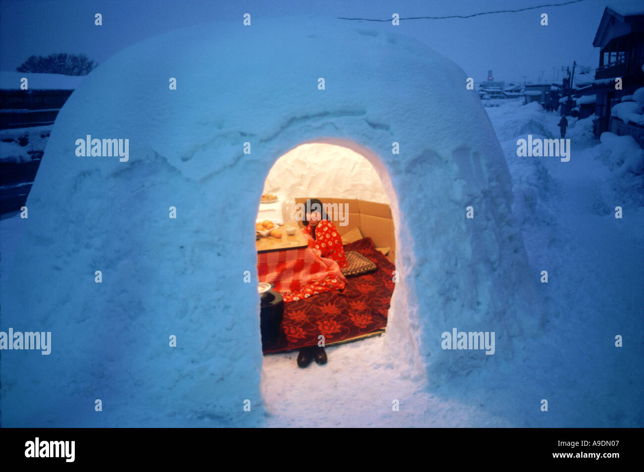 Kamakura a snow dome for festival Akita Japan Stock Photo - Alamy