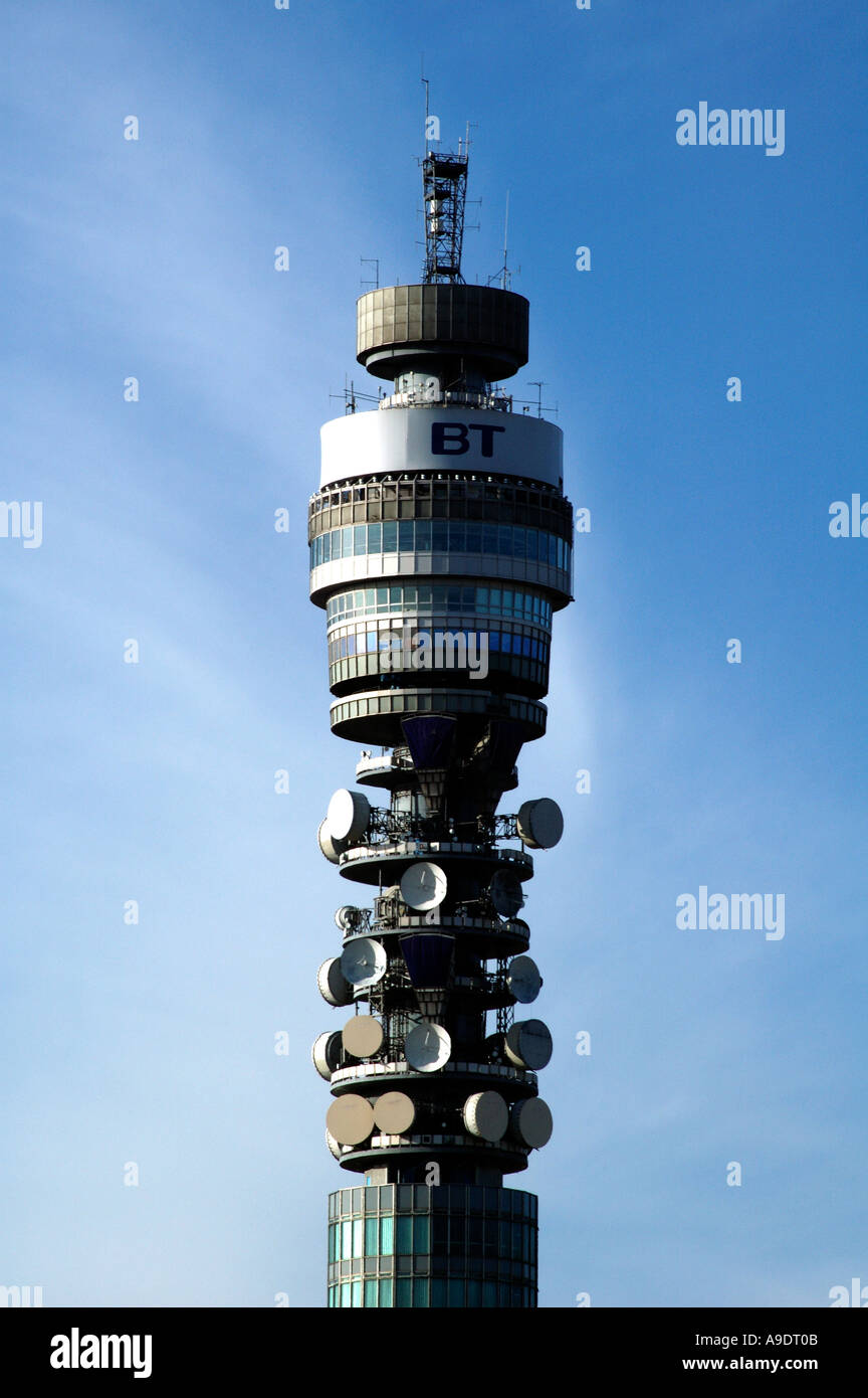 BT British Telecom tower London with blue sky Stock Photo - Alamy